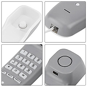 Expandable Corded Telephone, Trimline Corded Phone with Last Number Redial, Pause and Mute Function, Noise Cancelling Telephone for Home School Office Kitchen(Grey&White)