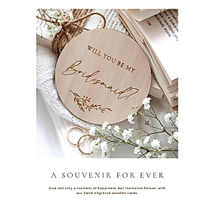 Jolicoon Will you be my bridesmaid wooden card with flip envelope and seal sticker - Bridesmaid proposal card