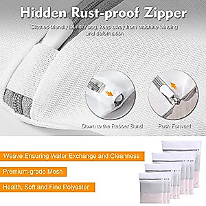 NAOKBOEE 10 Packs Mesh Laundry Bags for Delicates, Washing Machine Wash Bags, for Lingerie, Bra, Socks, Underwear, Baby Clothes, Travel Storage（1 Extra Large, 3 Large, 3 Medium, 3 Small）