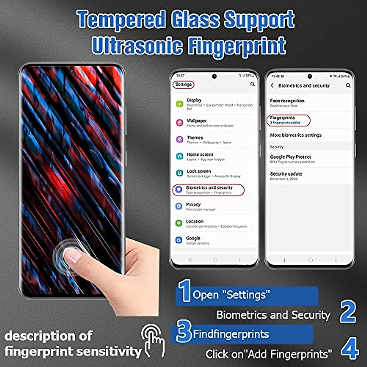 [1+2 Pack] Galaxy S21 Ultra Privacy Screen Protector with Camera Lens Protector, 9H Hardness Tempered Glass/Anti Spy/3D Bending/Scratch Resistant/Bubble-Free For Samsung Galaxy S21 Ultra 5G(6.8")