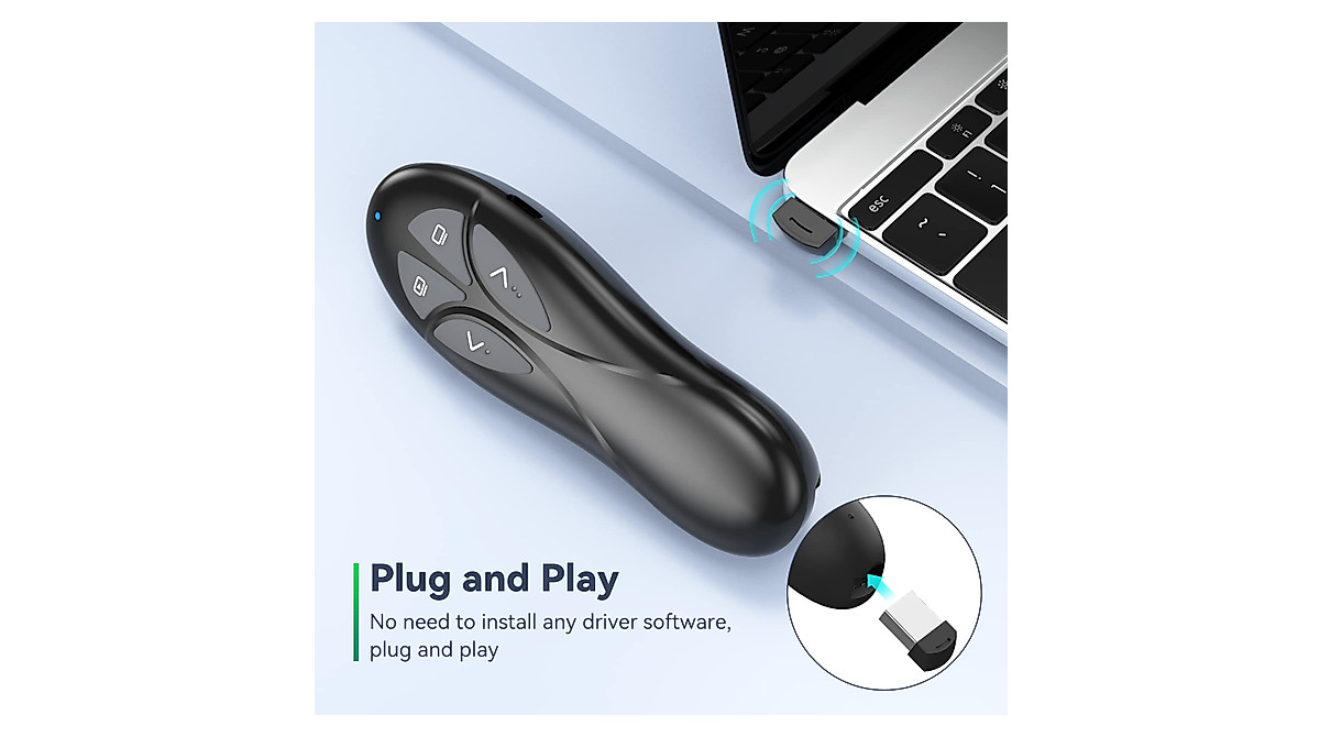 Wireless Presentation Clicker with Laser Pointer - PowerPoint Remote