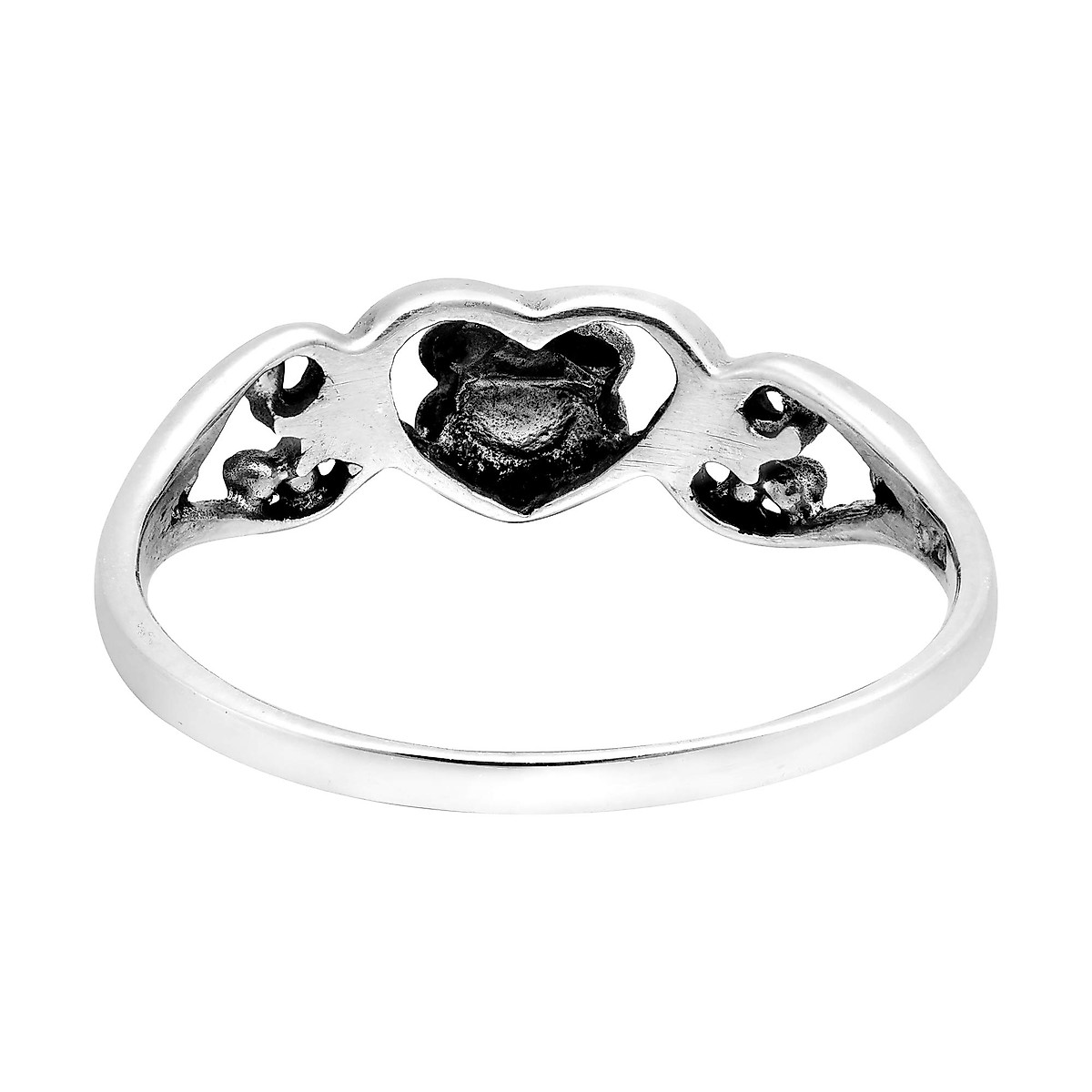AeraVida Stunning Heart & Flower Themed .925 Sterling Silver Ring | Floral Crown Silver Ring for Women | Nature Inspired Anniversary Jewelry Gift (8)