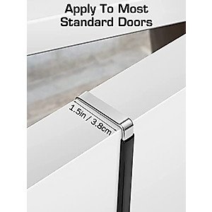 Over The Door Hook - 4 Pack Single Hooks Hanger Metal for Hanging Towel Coats Clothes Hats Bags Bathroom | Black