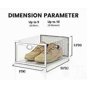 Pinkpum Shoe Storage Boxes Fit for Sizs 9 12 Pack Shoe Storage Boxes Fit for Sizs 11 12 Pack
