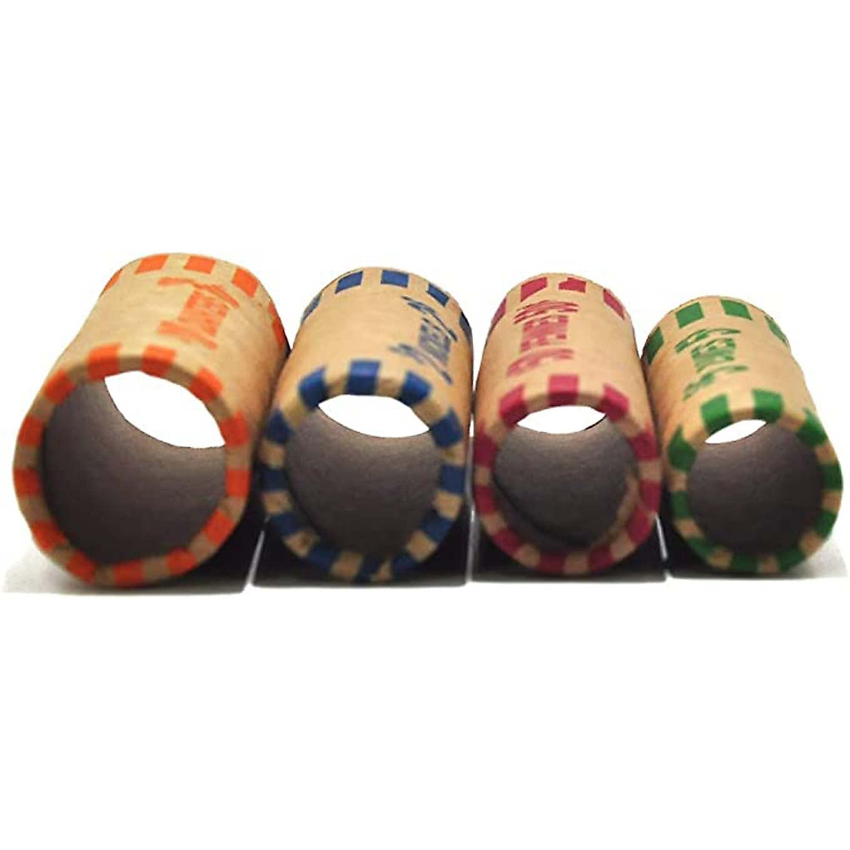 L LIKED 128 Assorted Preformed Coin Wrappers Rolls - Quarters, Pennies, Nickels and Dimes (128 Assorted)