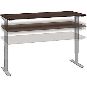 Bush Business Furniture Move 40 Electric Standing Height Adjustable Desk, 72W x 30D, Black Walnut