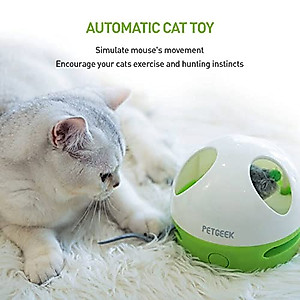PETGEEK Interactive Cat Toy, Hide Mouse Cat Toy with Squeaky Mouse, Electronic Automatic Cat Toys with Catnip Filled Hidey Mouse, Cat Toys Interactive for Indoor Cats Exercise & Game