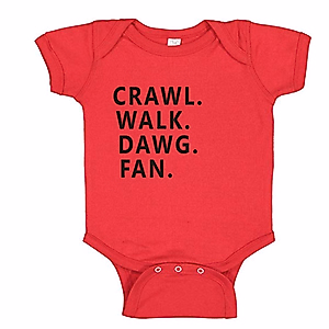 Crawl Walk Dawg Fan Baby Clothing Onesie (6 Month) Red
