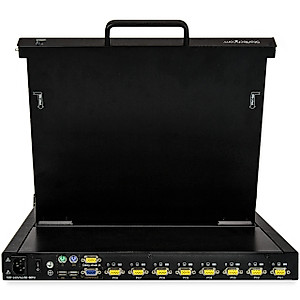 StarTech.com 8 Port Rackmount KVM Console w/ 6ft Cables - Integrated KVM Switch w/ 17" LCD Monitor - Fully Featured 1U LCD KVM Drawer- OSD KVM - Durable 50,000 MTBF - USB + VGA Support (RKCONS1708K)