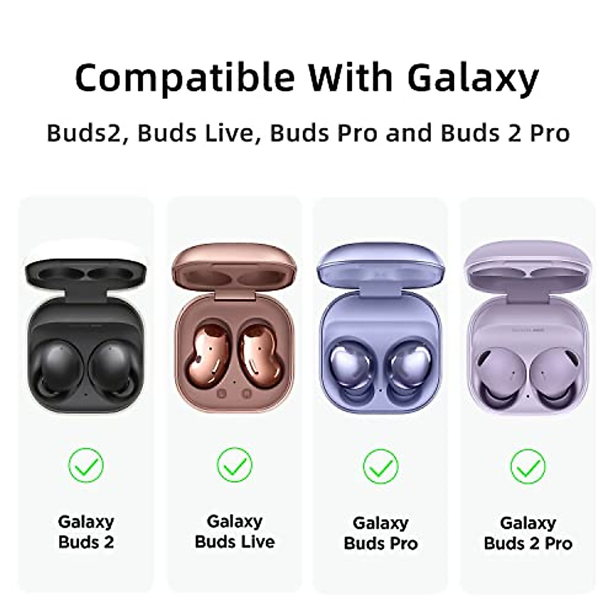 AIIEKZ Compatible with Samsung Galaxy Buds 2 / Buds Pro/Buds Live/Buds 2 Pro, Soft Silicone Case with Gold Heart Pattern with Cute Butterfly Keychain for Girls Women (Purple)