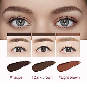 4D Hair Stroke Brow Stamp Brush, Eyebrow Hair Stroke Brush, Multi-Function Eyebrow Brush Ultra-thin Angled Realistic Eyebrow Brush & Eyebrow Cream Makeup Brush Set (Dark brown)