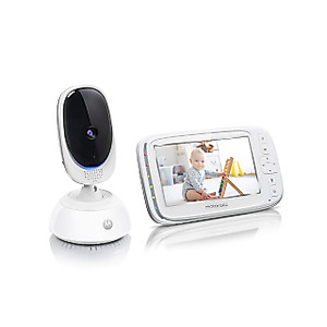 Motorola Comfort75 Video Baby Monitor - Infant Wireless Camera with Remote Pan, Digital Zoom, Temperature Sensor - 5 Inch LCD Color Screen Display with Two-Way Intercom, Night Vision - 1000ft Range