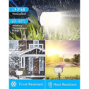 Kaxiida Solar Lights Outdoor Waterproof, 56LEDs Solar Landscape Light, IP67 Adjustable Lights Wall Lights in One, for Gardens Pool Courtyard Driveway-Warm White