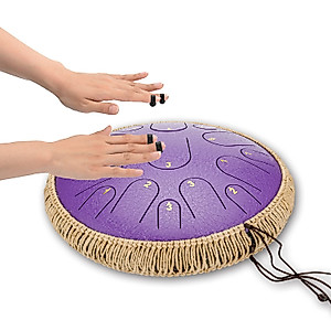 14'15 note Steel tongue Drum Percussion Portable ethereal drummer Disc drum Music gift instrument (14'15 tone, purple)