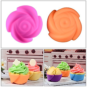 48 Pack Silicone Baking Cups Cupcake Liners - Reusable Silicone Molds Including Round, Rectanguar, Square, Flower BPA Free Food Grade Silicone