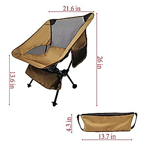 ALKISS Portable Outdoor Camping Chairs Compact Folding Chair Foldable Chair Lawn Chairs Backpack Beach Chairs for Adults Heavy Duty with Side Pockets Camp Chair Lightweight for Hiking Beach Fishing