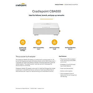 CBA550 Adapter (150M-D Modem) with 1-yr NetCloud Essentials for Branch LTE Adapters (Standard) with Support