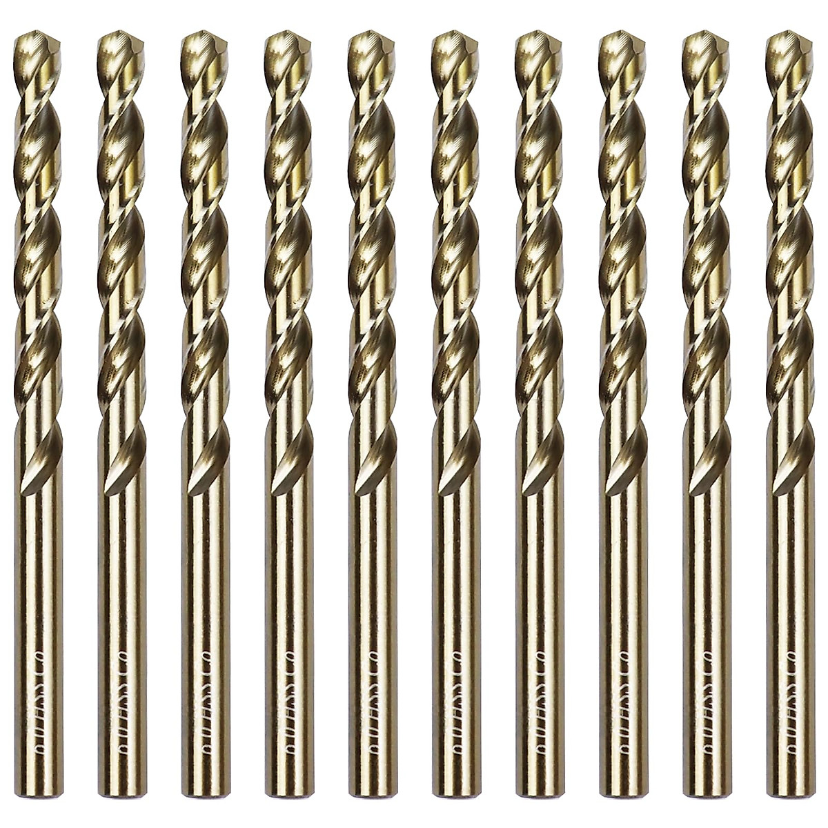 Sipery 15/64 Inch Cobalt Drill Bits, M35 HSSCO High Speed Steel 6MM Twist Drill Bit Set for Hardened Metal, Stainless Steel, Cast Iron, Plastic and Wood 10Pcs