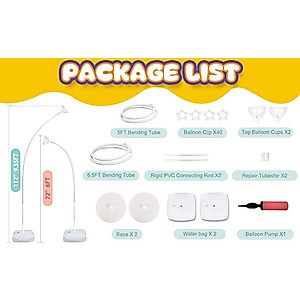 AerWo Balloon Arch Kit Balloon Arch Stand with Base, 9.35Ft & 6Ft High Free Bending Half Balloon Arch Set for Wedding Birthday Party Baby Shower Yard Lawn Halloween Decorations