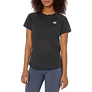 New Balance Women's Impact Run Short Sleeve, Black , X-Small
