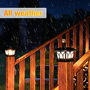 VOLISUN Solar Post Cap Lights Outdoor 4Pack, with Edison LED Bulbs, 2 Brightness Setting, Fence Post Lights Solar Powered for Garden Fence Deck Mailbox Yard Porch, Fits 4x4 6x6 Posts(Slate Black)