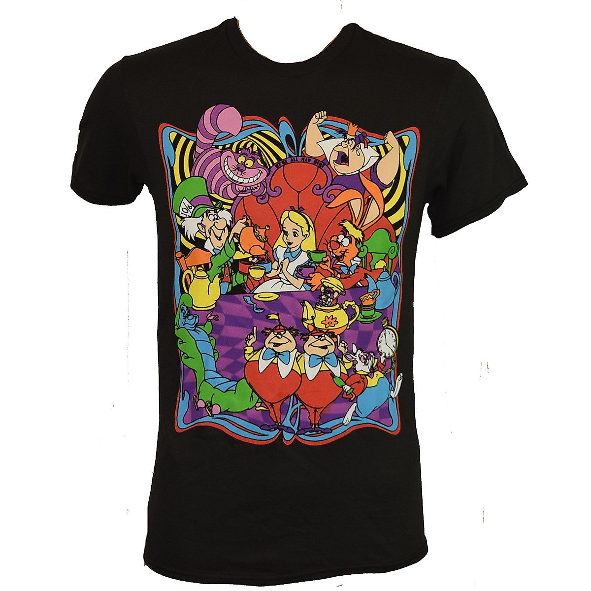 Disney Alice in Wonderland Mostly Mad Tea Party T-Shirt (X-Large, Black)