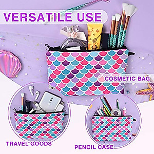 WERNNSAI Mermaid Makeup Bag - Travel Cosmetic Bag for Girls Women Gift Water-resistant Vanity Toiletry Bag Pouch Beauty Cosmetic Organizer Gadget Pencil Case