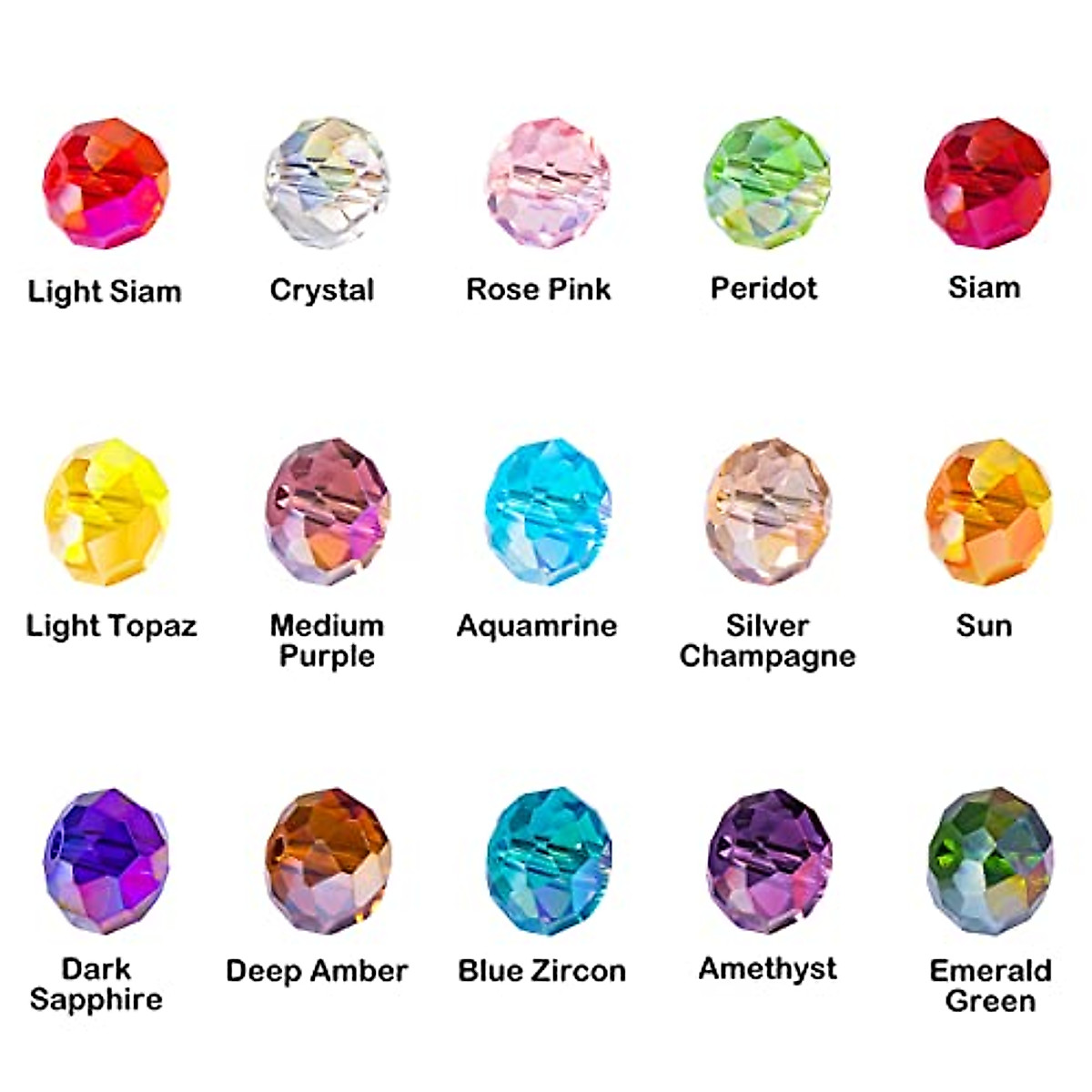 1500 pcs 4mm Briolette Crystal Glass Beads for Jewelry Making 15 Plating Colors Faceted Rondelle Shape Spacer Beads for Bracelets Necklaces Earrings, with Container Box