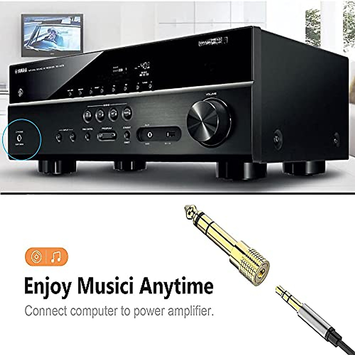 WISYIFIL 1/4 inch to 3.5mm Stereo Audio Adapter, 1/8 inch（3.5mm） Female to 1/4 inch（6.35mm） Male Stereo Audio Headphone TRS Jack Cable Converter for Guitar Amp,Digital Piano,Gold Plated Copper 2 Pack