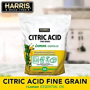 Harris Citric Acid Dishwasher Booster and Multipurpose Cleaner, 14oz, Cleans 84 Dishwasher Loads, with Scoop Included
