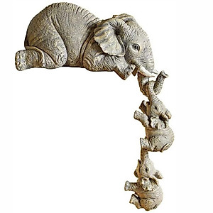 Canrulo 3Pcs Elephant Animal Statues Home Decor Room Decor Office Decor Elephant Decor Garden Sculptures & Statues Elephant Gifts for Women Men Kids
