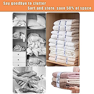 Tenuevo Bed Sheet Organizer Bands 4 Pieces- Closet Organization Sheet Straps, Upgraded Sheet Keeper, Linen Labels Bedding Bands, Elastic Bed Sheet Storage