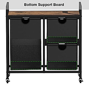 Tohomeor Laundry Sorter with 3 Laundry Basket Rolling Laundry Hamper Cart with Wheels Sliding Pull Out and Removable Laundry Basket Bags for Laundry Room Bathroom Bedroom (Rustic Brown)