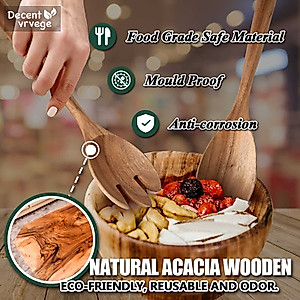 Wooden Salad Server Set, Acacia Wooden Salad Spoons & Fork Claw Set of 2, Salad Tongs Food Mixing Serving Tool, Salad Serving Tosser Utensils, Kitchen Cooking Stirring Utensils