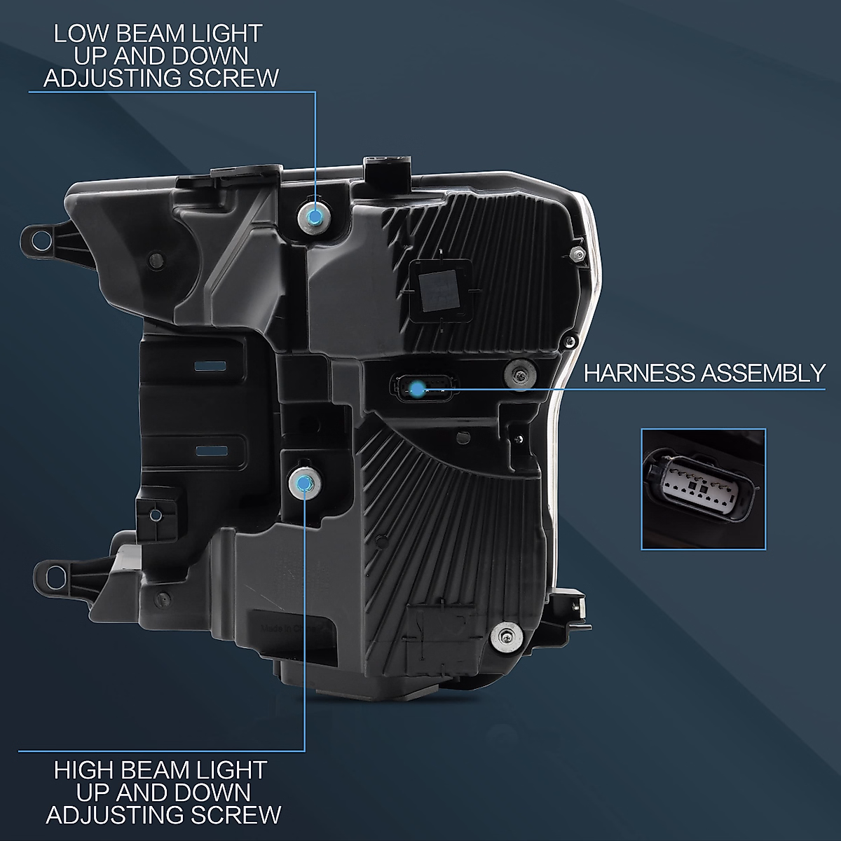 VLAND LED Headlight Assembly Fit for Ford F150 13th Gen 2018-2020, Plug-and-play, Black