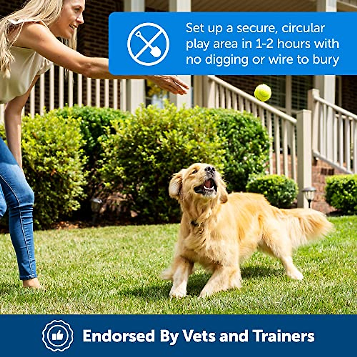 PetSafe Stay & Play Compact Wireless Pet Fence, LCD Screen to Adjust Circular Boundary, Secure up to 3/4 Acre Area, Use for All Your Pets, Portable System from the Parent Company of INVISIBLE FENCE