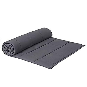 Nova Microdermabrasion Weighted Blanket (15 lbs 48 x 72 Inches, 130-170lb Individual,Grey) Heavy Blanket for Adults Women, Men, Children 100% Breathable Cotton with Glass Beads