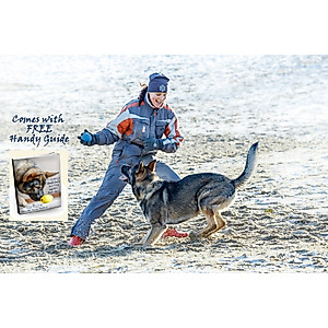 PlayfulSpirit Tricky Treat Rugby Ball: Dog Treat Dispenser - Awesome Anxiety Reliever and Boredom Breaker, Fun Fetch and Basic Puppy Training Toy (Large, Blue)