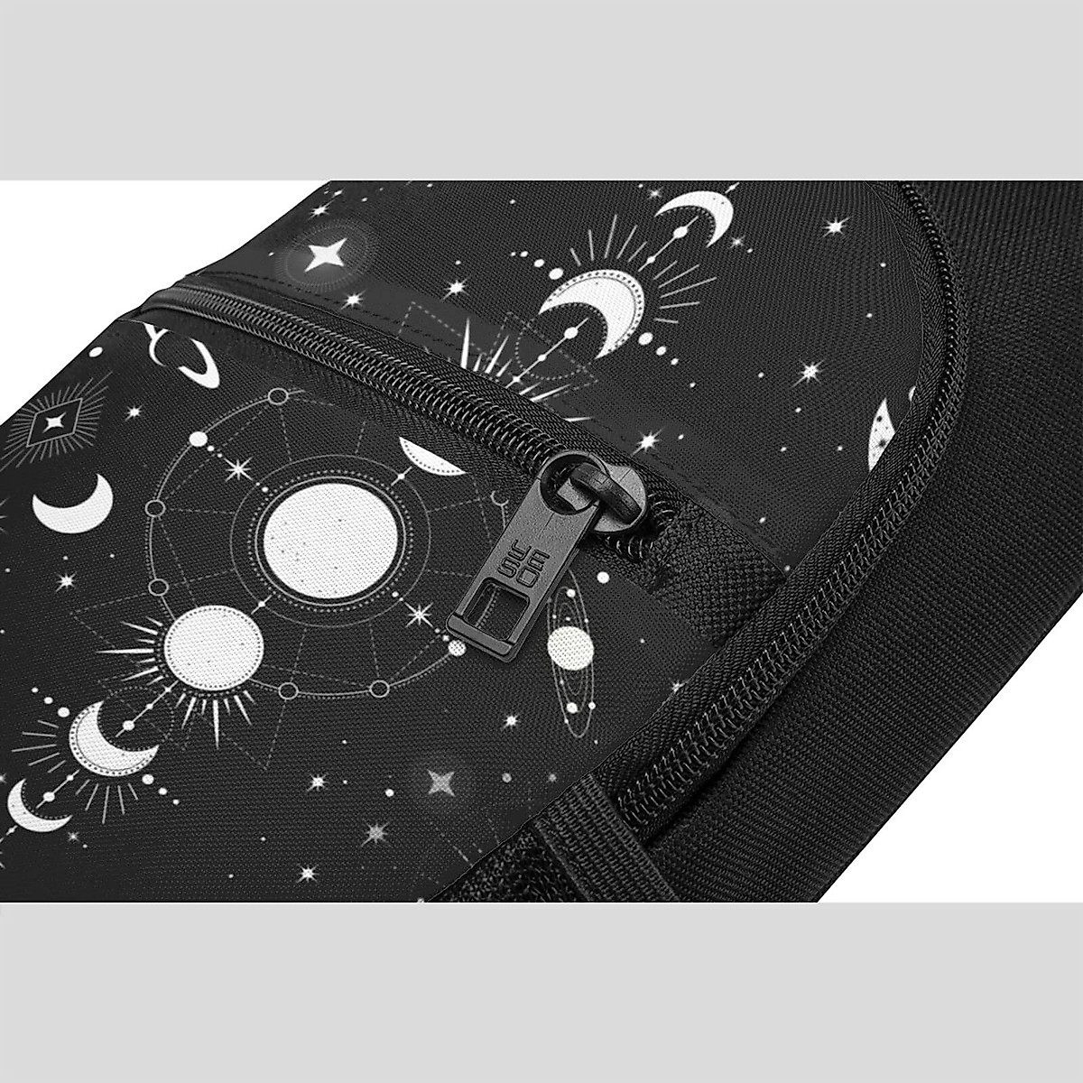 FREEHOTU Sun And Moon Mystical Astrology Sling Backpack, Travel Chest Bag Hiking Daypack Crossbody Shoulder Bag