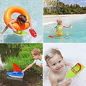 FUN LITTLE TOYS 3 PCS Bath Boat Toy Yacht Pool Toy Speed Boat Sailing Boat, Floating Toy Boats for Bathtub Bath Toy Set for Baby Toddlers, Birthday Gift for Kids