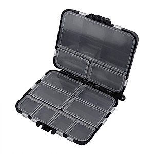 Tackle Boxes, Waterproof Fishing Tackle Storage Organizer with Dividers Handle Thicker Frame Portable Fishing Tools Container Tray Fishing Accessories Parts Box for Freshwater Saltwater