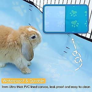 Guinea Pig Cage Liner Waterproof Oxford Bottom Pet Bedding for Rabbit Chinchilla Hedgehog Ferret Small Animals Cage C&C Playpen Accessories, 48x24 inch Blue