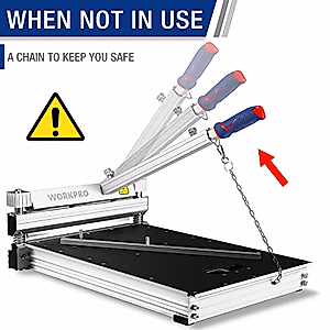 WORKPRO 13" Laminate Floor Cutter, Vinyl Floor Cutter for Laminate, Multi-layer Flooring, Parquet, Fiber Cement Wall Panels, Rubber Concave Base, LVT, VCT, SPC, LVP, WPC and Vinyl Plank