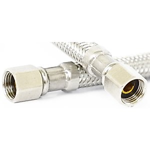 LASCO 10-0946 2-Foot Ice Maker Water Supply Line, Braided Stainless Steel, X 1/4-Inch Female Compression, 1-Pack