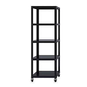 Space Solutions RTA 72-inch High Mobile 5-Shelf Metal Bookcase Black