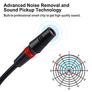 FDUCE USB Computer Microphone, PC Goose-Neck Mic Microphone for Computer with Mute Button and RGB Rainbow Light for Zoom, Skype, YouTube, Facebook, Recording, Meeting, Podcast, Games