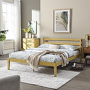 BIKAHOM Austin Solid Bamboo Platform Bed Frame, Twin, 10.5 Inch Modern Solid Bamboo Foundation with Headboard, Wooden Slat Support System, No Box Spring Needed, Easy Assembly, Bedroom Furniture, Honey