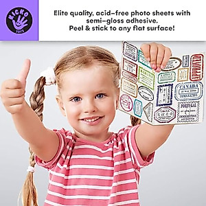 Kicko Passport Sticker Book for Boys and Girls 6in - 12 Pack Pad of Famous Places Motivational Treats, Party Favors, Game Prizes, Wall Decals, Scrapbooks, Collections, School Supplies, Arts and Crafts
