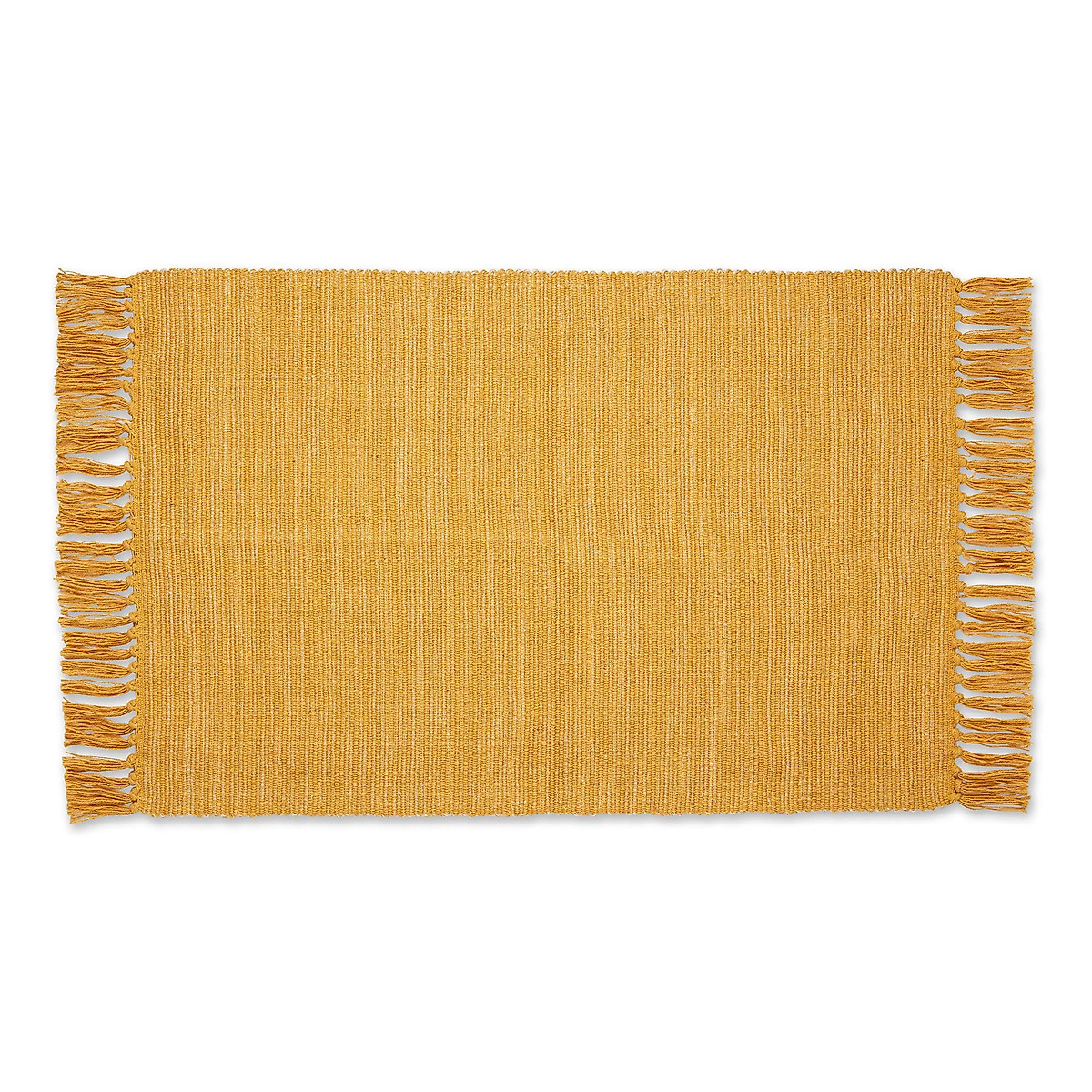 DII Woven Rugs Collection Ribbed Reversible Cotton, 2x3', Honey Gold & Off-White