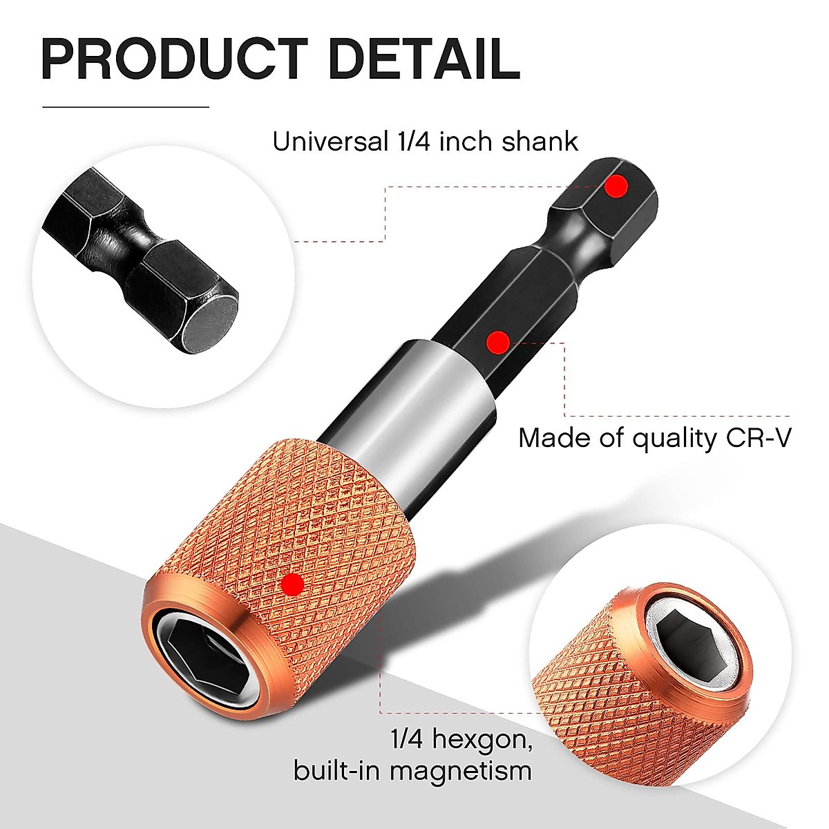 5 Pack Flexible Drill Bit Extension 1/4 Inch Magnetic Drill Bit Holder Tool Kit Hex Shank Quick Release Impact Driver Bit Set Magnetic Bit Holder Bar Socket Chuck Adapter for Nuts Screws